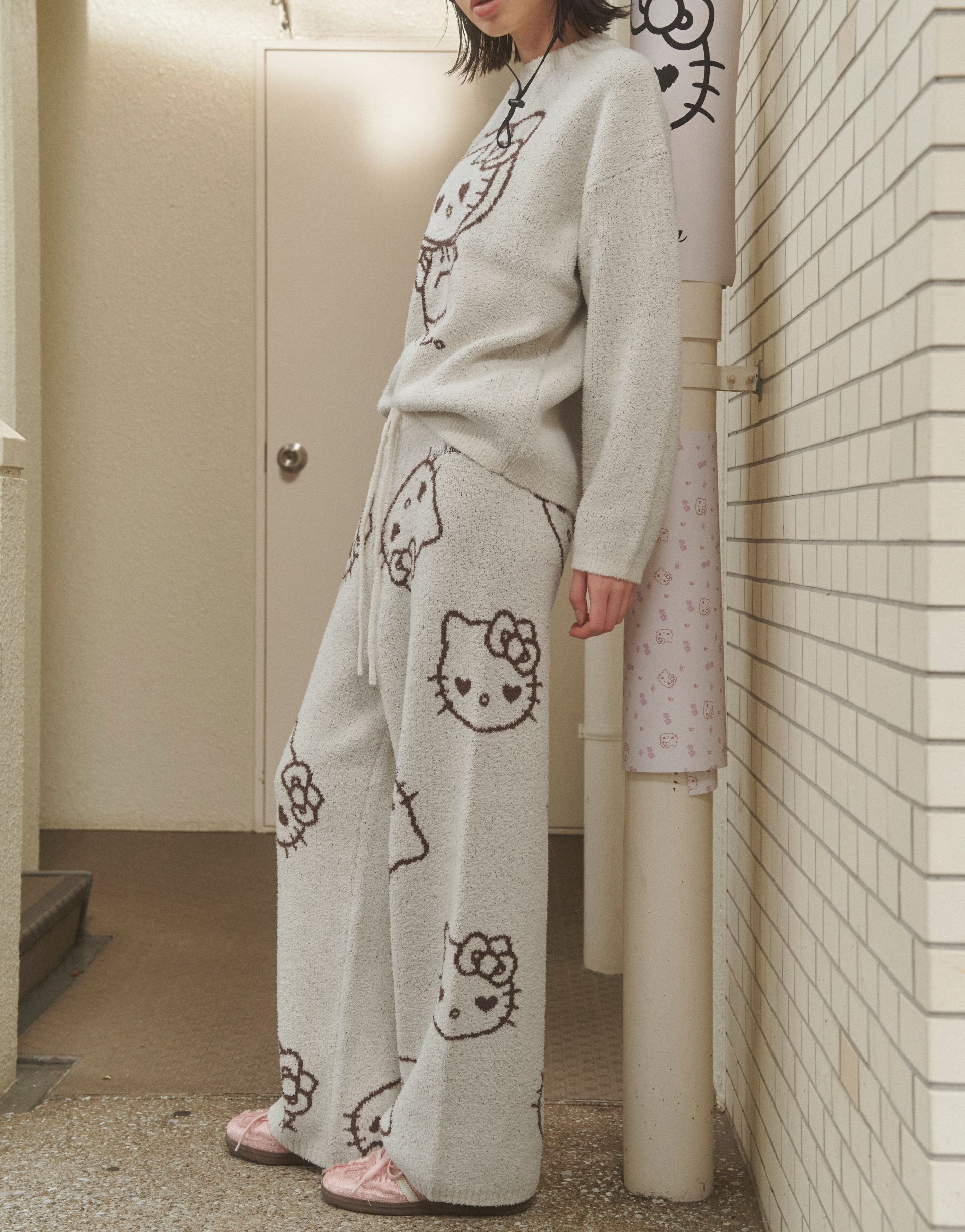HELLO KITTY 珊瑚絨綁帶長褲 ｜ PAZZO 生活好感衣著