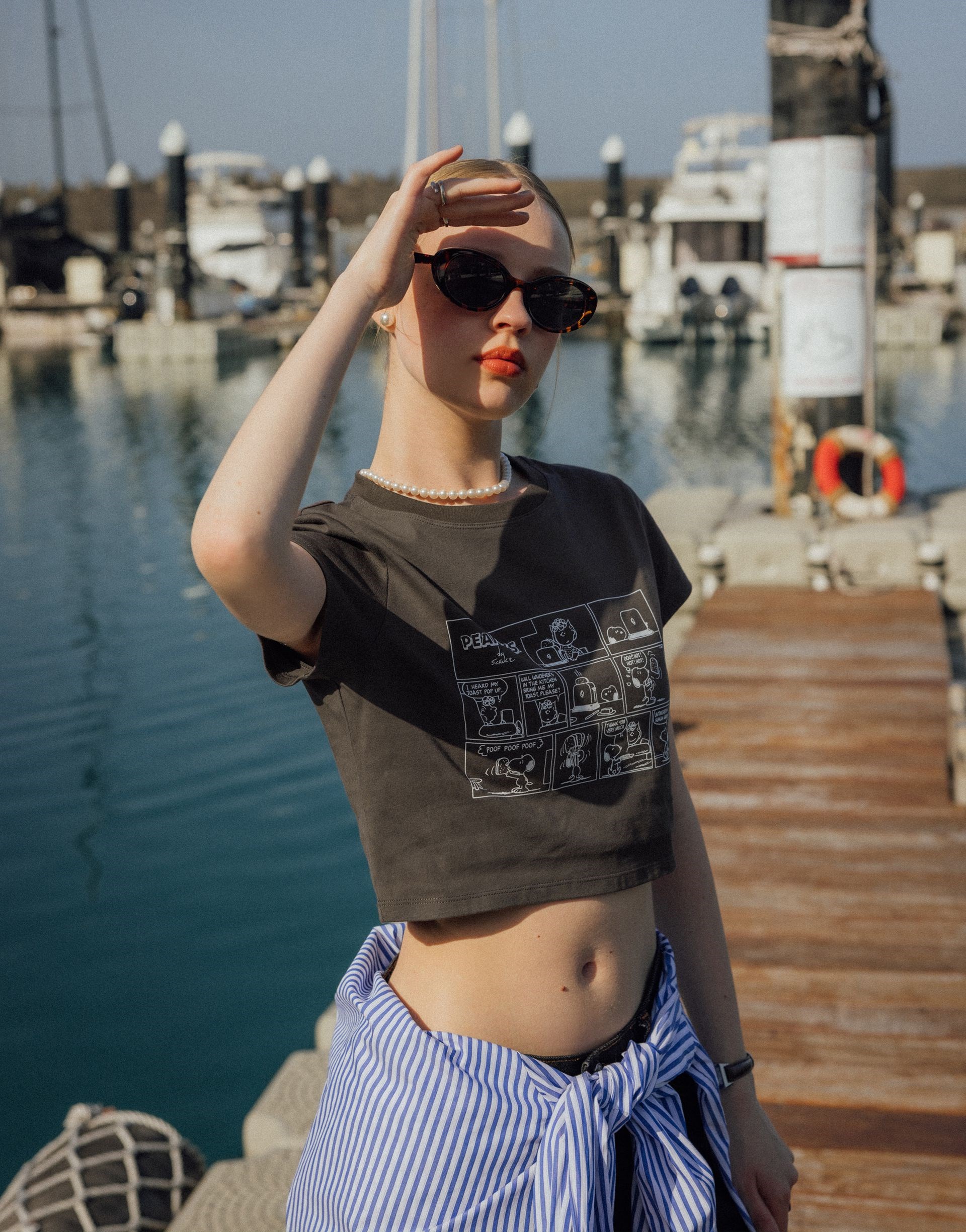 MIT PEANUTS漫畫格圓領印花TEE ｜ PAZZO 生活好感衣著